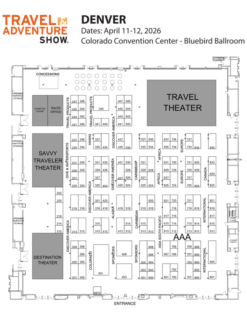 Denver Travel and Adventure Show Floor Plan